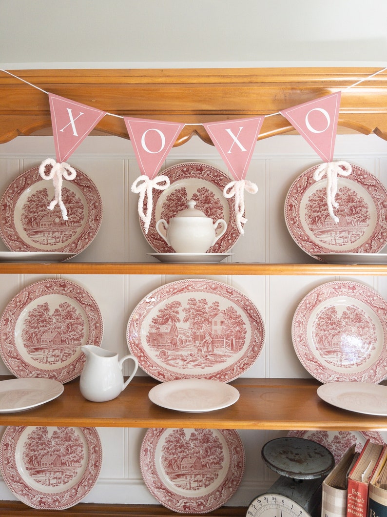 Pink Alphabet Bunting Garland Printable, Letter & Number Valentine ...