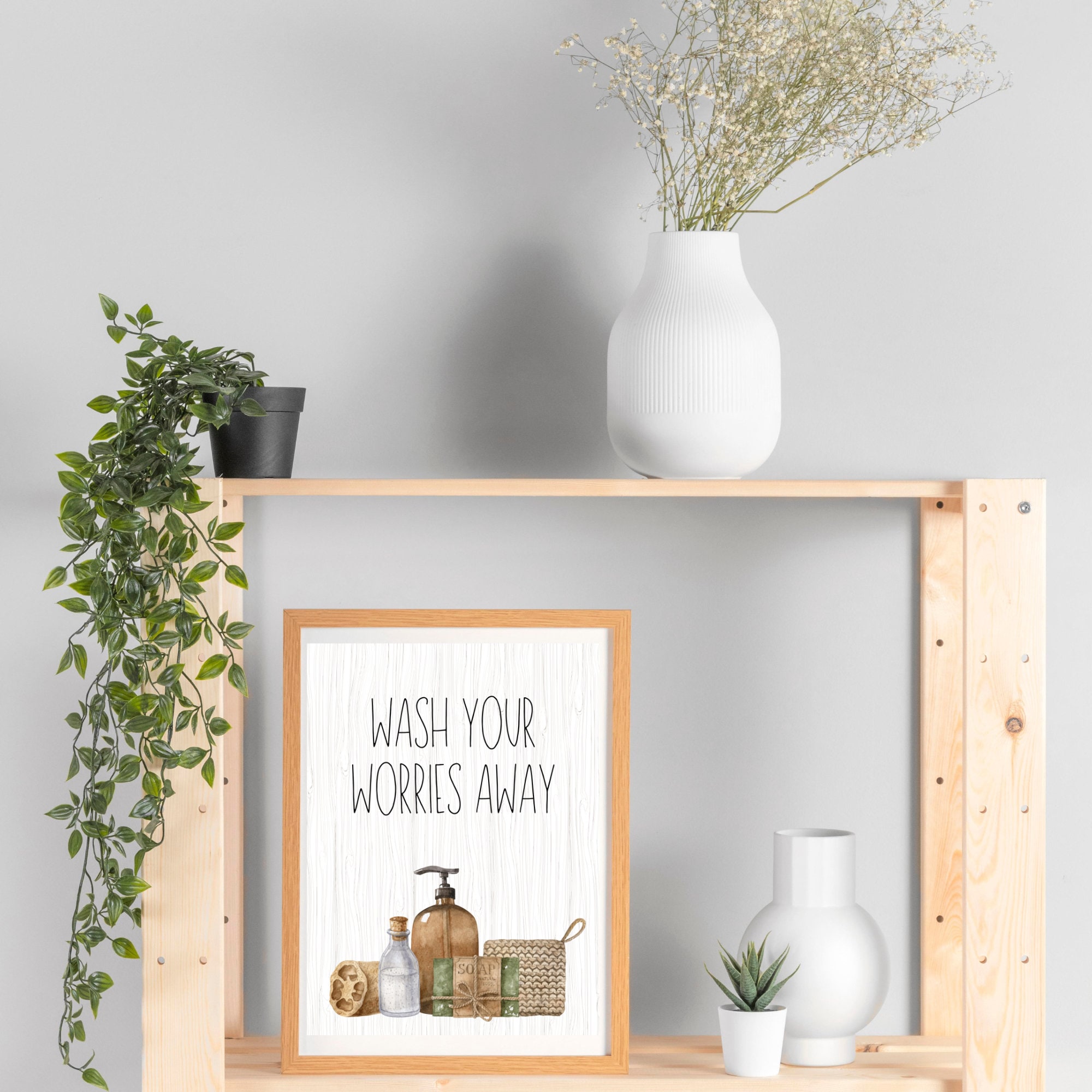 Bathroom Watercolor Wall Art Digital Printable Home Decor Cute Unique ...
