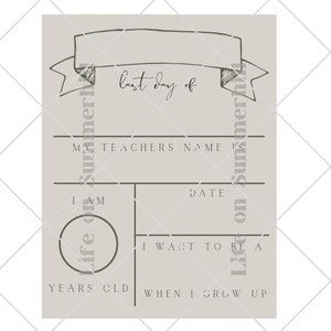 Printable First and Last Day of School Signs | School Milestone ...