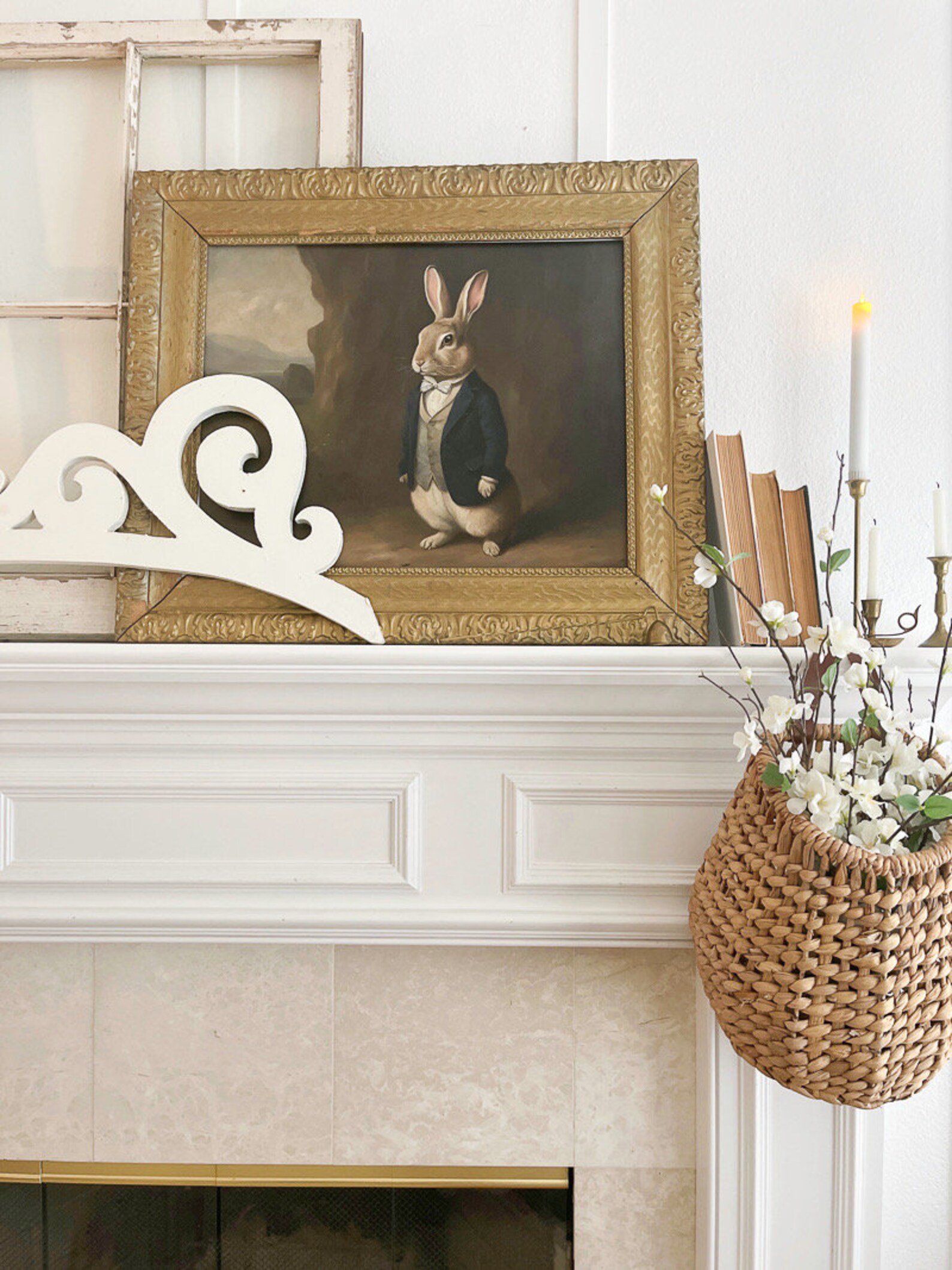 Anthropomorphic Rabbit Painting, Set of 5 Apprentice Bunny Wall Art ...