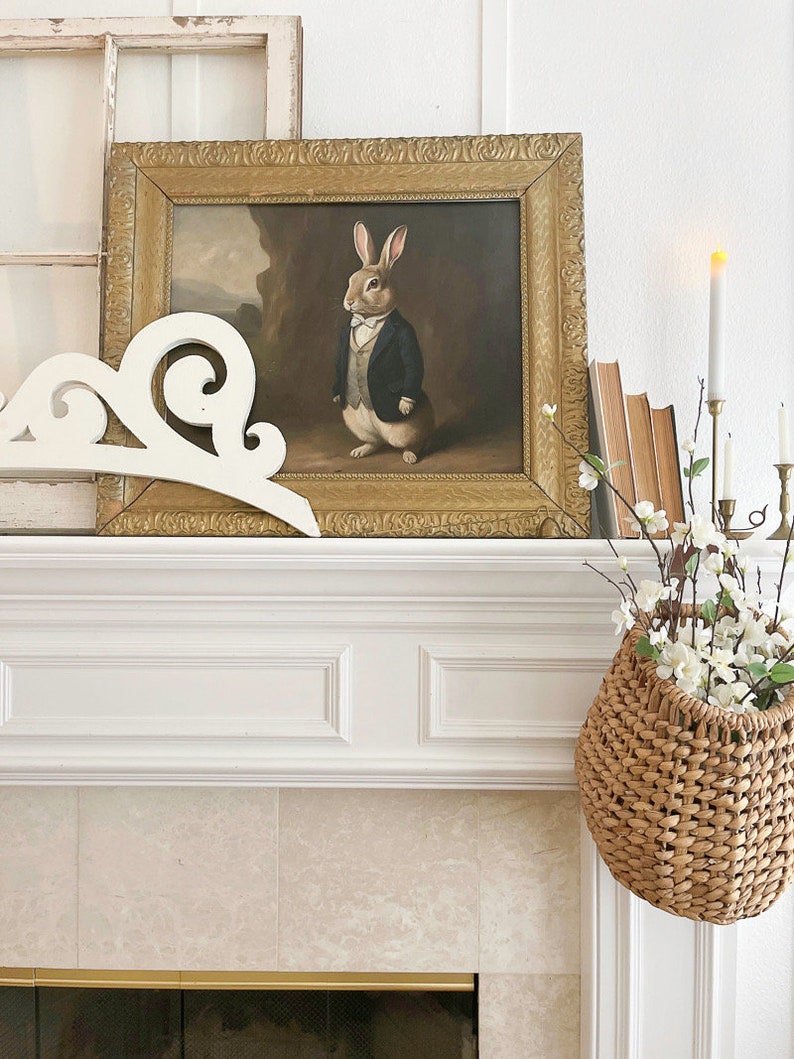 Anthropomorphic Rabbit Painting, Set of 5 Apprentice Bunny Wall Art ...