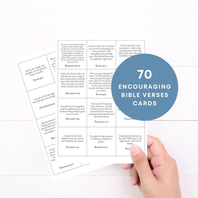 Encouraging Bible Verse Printable | 70 Inspirational Passage Cards ...