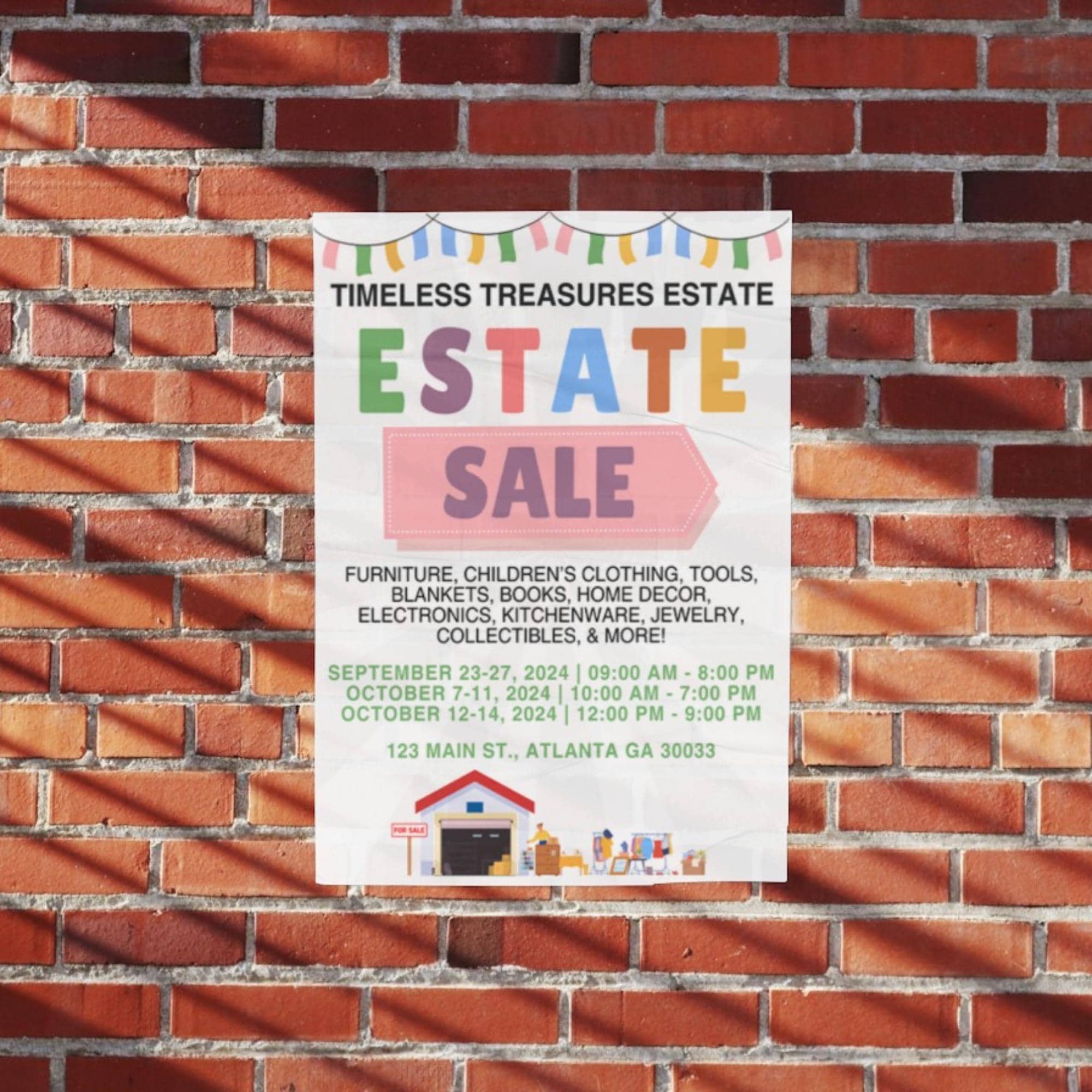 Editable Estate Sale Flyer Template | Moving Out Sale Sign Customizable ...