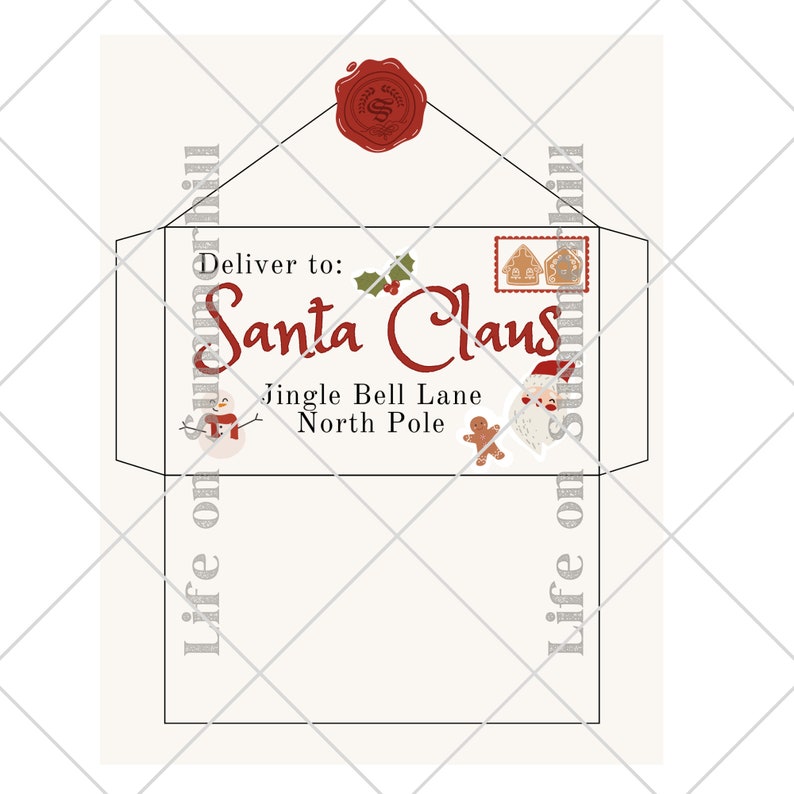 Letter to Santa Printable Templates Christmas Letter and Envelope for ...