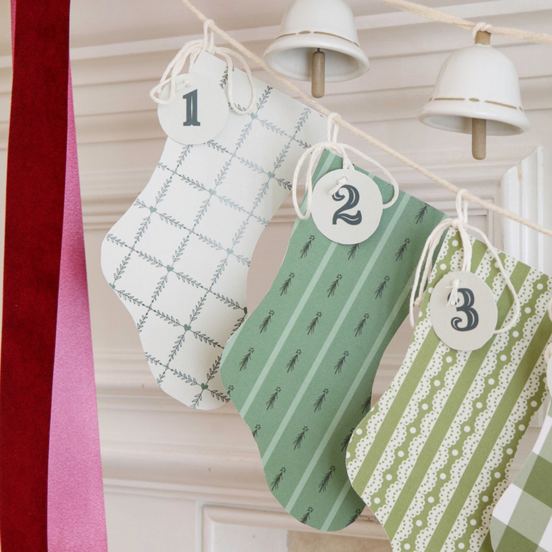 Christmas Stocking Advent Printable | Decorative Advent Calendar ...