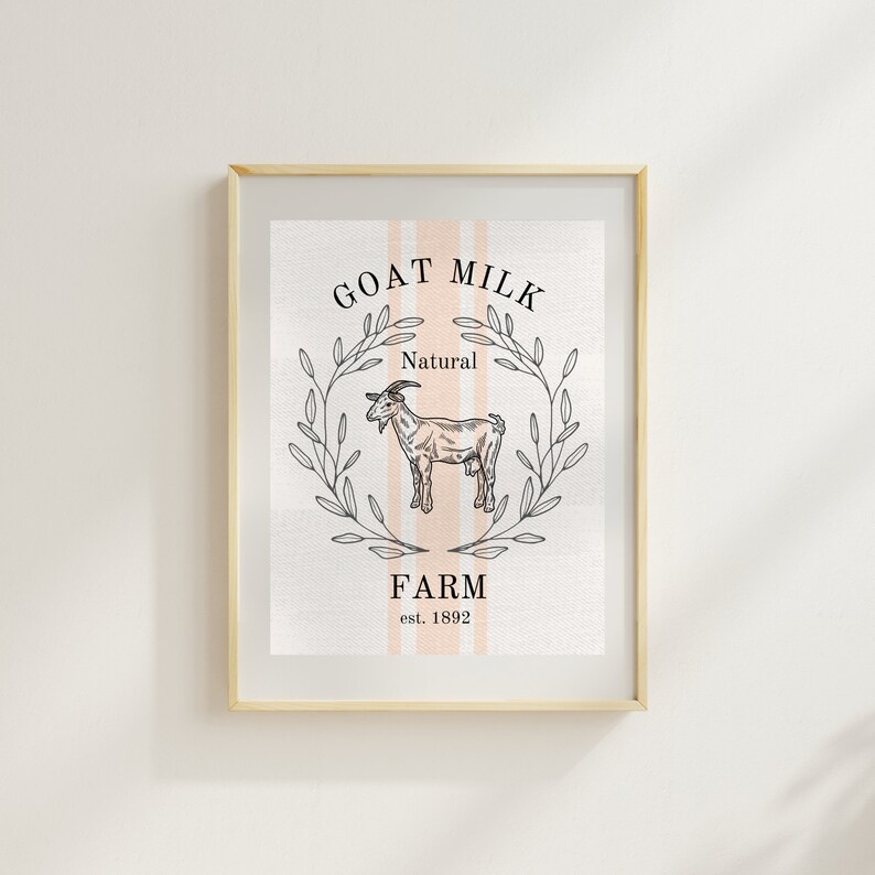 Goat Milk Farmhouse Printable Wall Art Digital Download Dairy Farm Sign ...