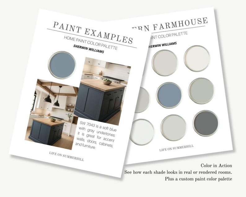 Modern Farmhouse Paint Palette and Guide, Sherwin Williams Colors ...
