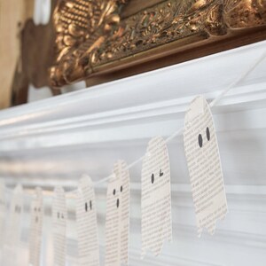 DIY Book Page Ghost Garland Printable | Vintage Bookpage Ghost Bunting ...