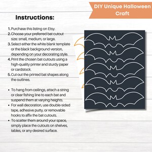 Bat Cutouts Printable Decor | Paper Bats Wall Hangings | Halloween DIY ...