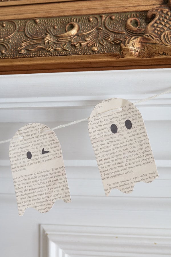 DIY Book Page Ghost Garland Printable Vintage Bookpage Ghost Bunting ...