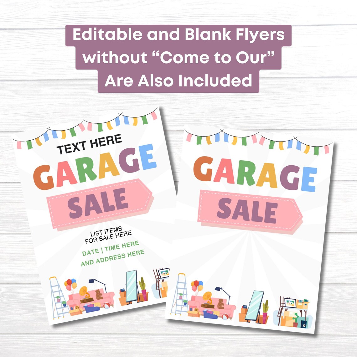 Editable Garage Sale Flyer Template Neighborhood Yard Sale Sign ...