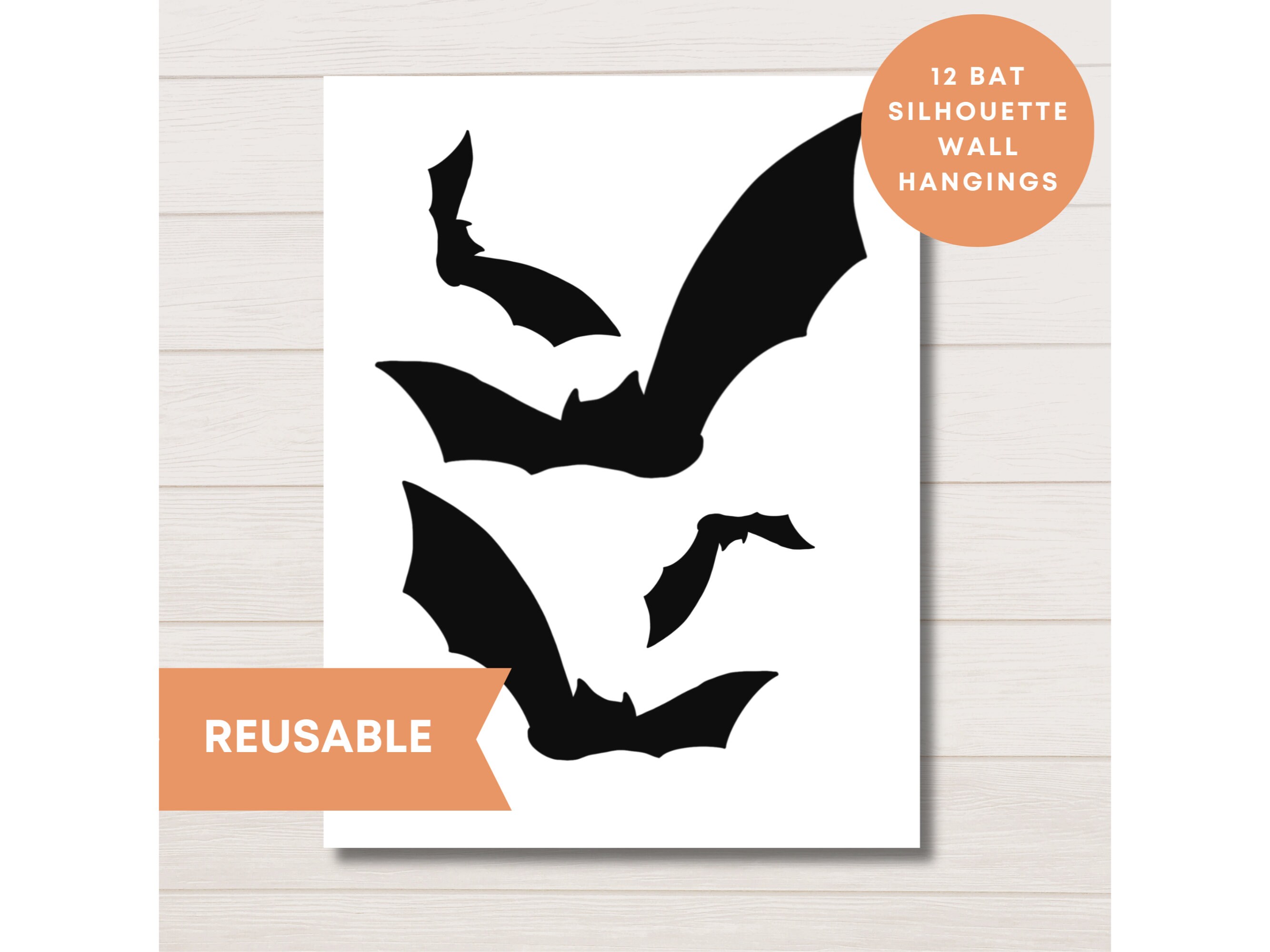 Bats Silhouette Cutouts Black Paper Bat Wall Hangings Easy Halloween ...
