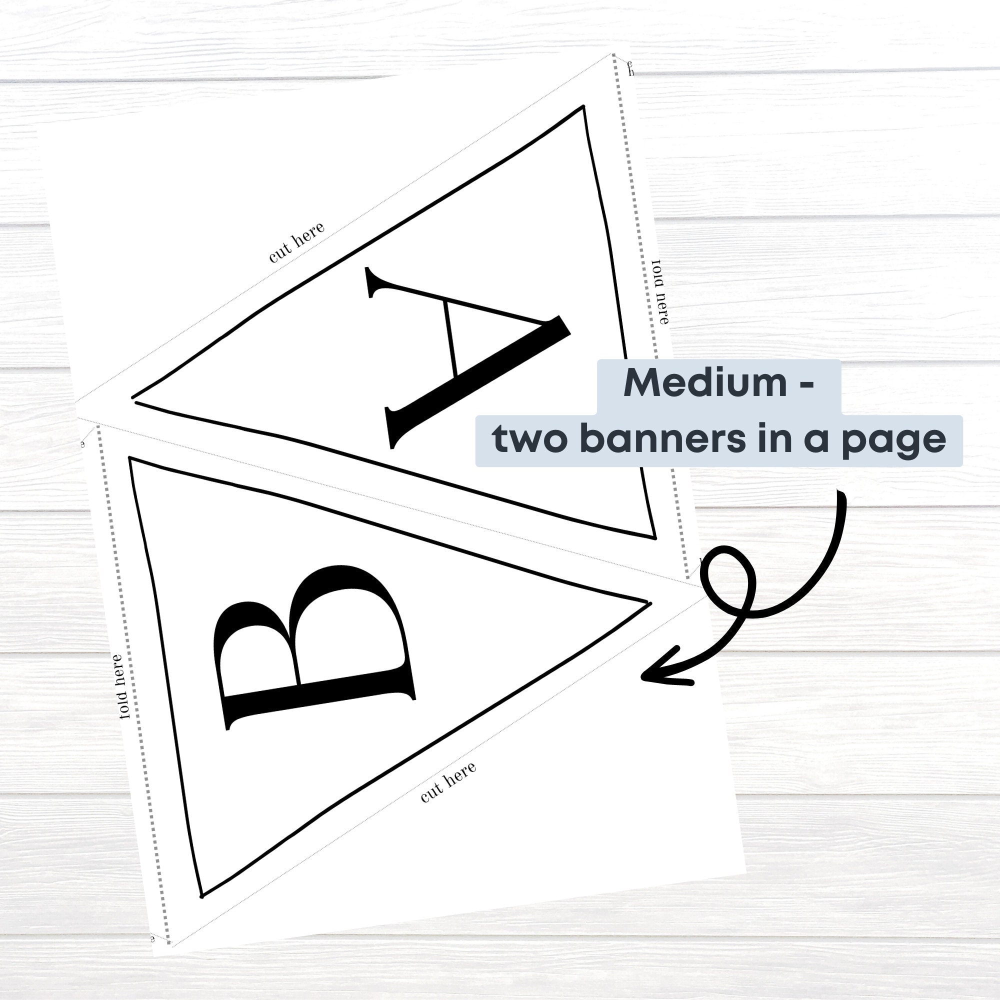 DIY Printable Banner Simple Flag Buntings for Celebrations Birthday ...