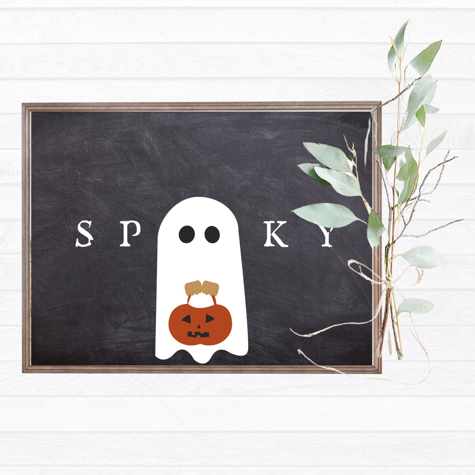 Halloween Artwork Spooky Cute Ghost Trick or Treat Art Print Landscape ...