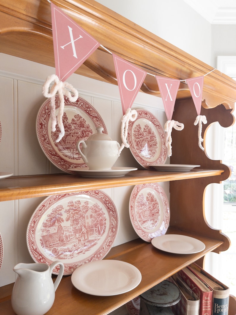 Pink Alphabet Bunting Garland Printable, Letter & Number Valentine ...