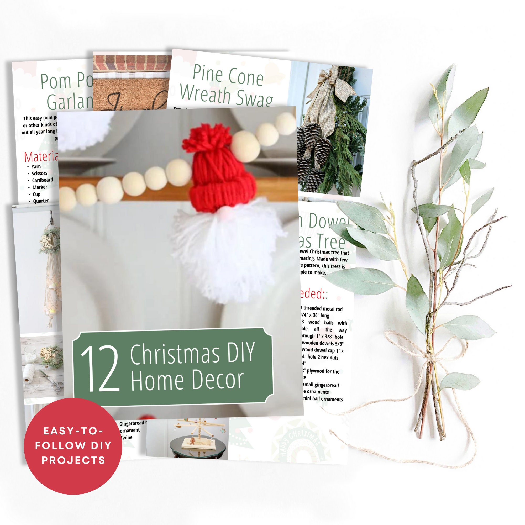 12 Christmas DIY Home Decor Ebook, Christmas Ornaments Craft Guide ...