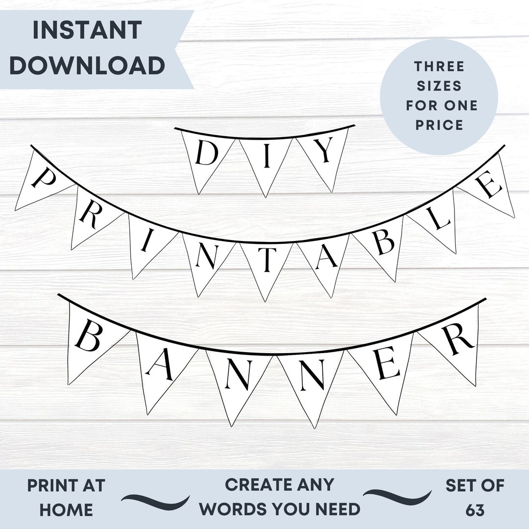 DIY Printable Banner | Simple Flag Buntings for Celebrations | Birthday ...