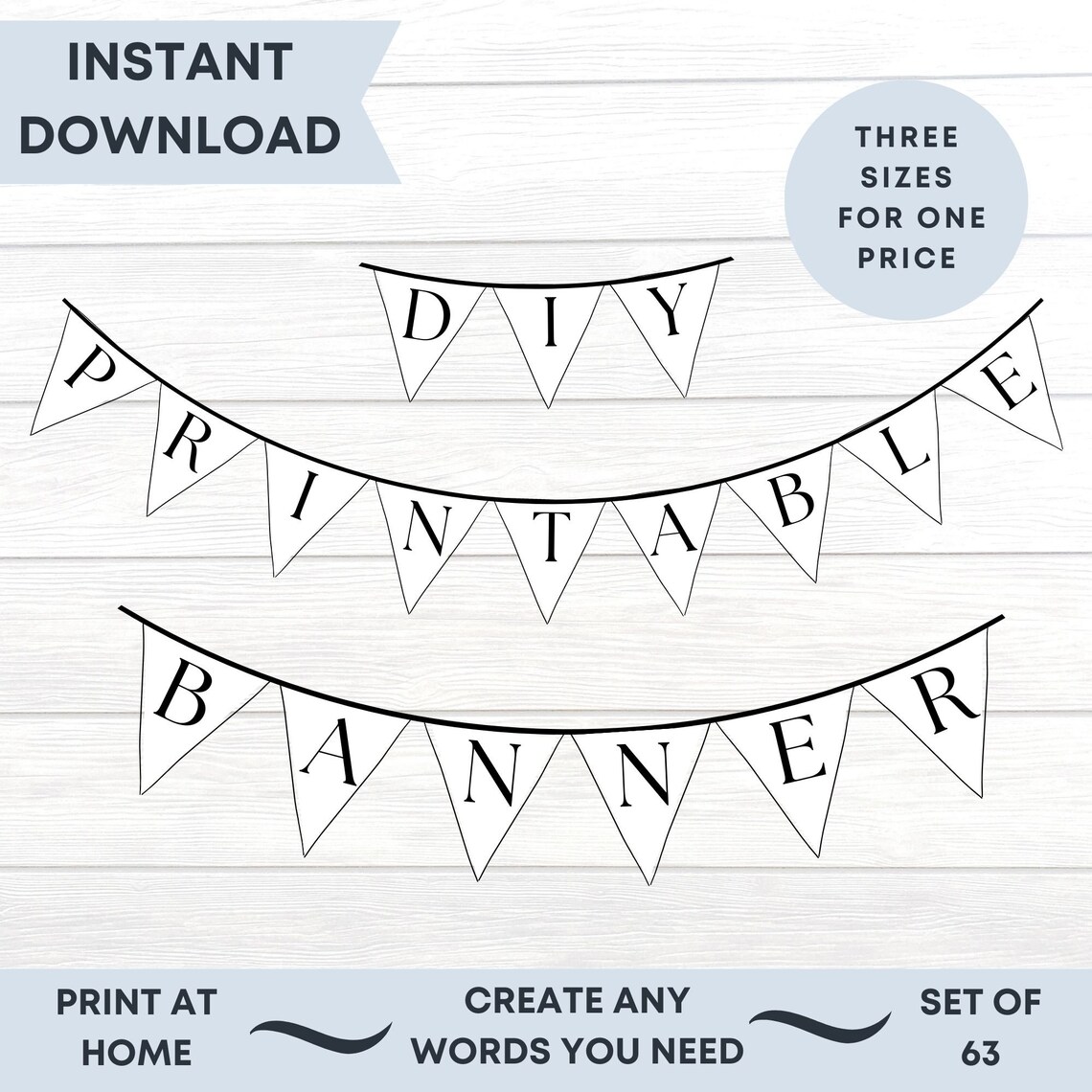 DIY Printable Banner | Simple Flag Buntings for Celebrations | Birthday ...