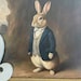 Anthropomorphic Rabbit Painting, Set of 5 Apprentice Bunny Wall Art ...