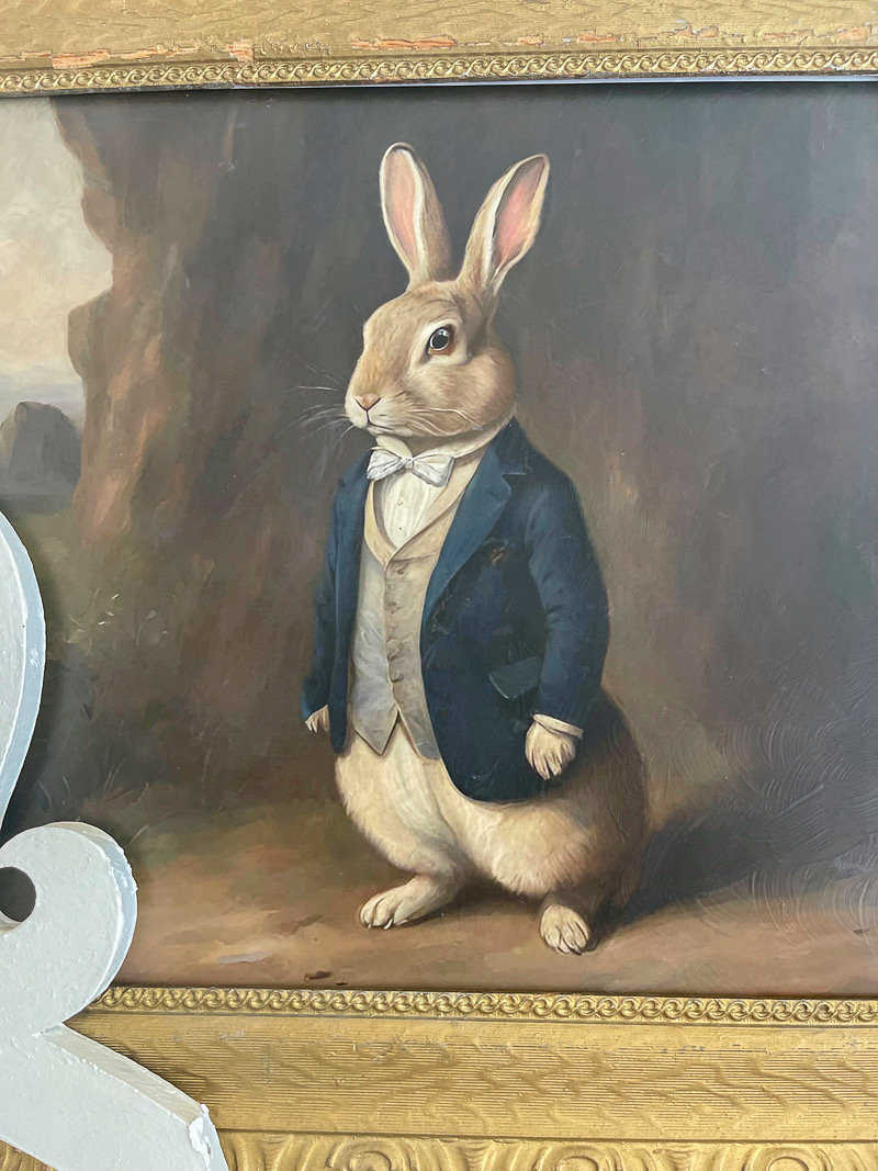 Anthropomorphic Rabbit Painting, Set of 5 Apprentice Bunny Wall Art ...