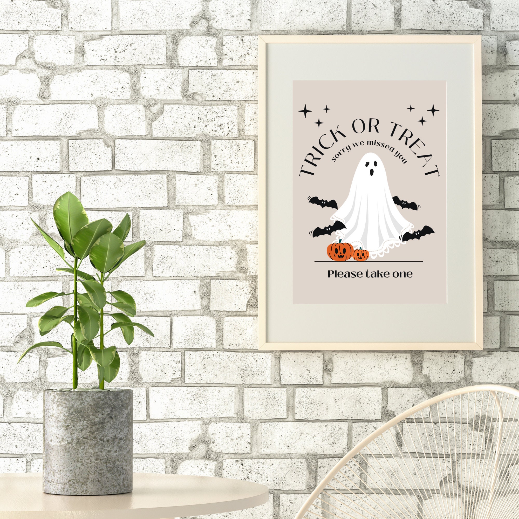 Trick or Treat Welcome Sign Printable Wall Art or Table Top Decor Take ...