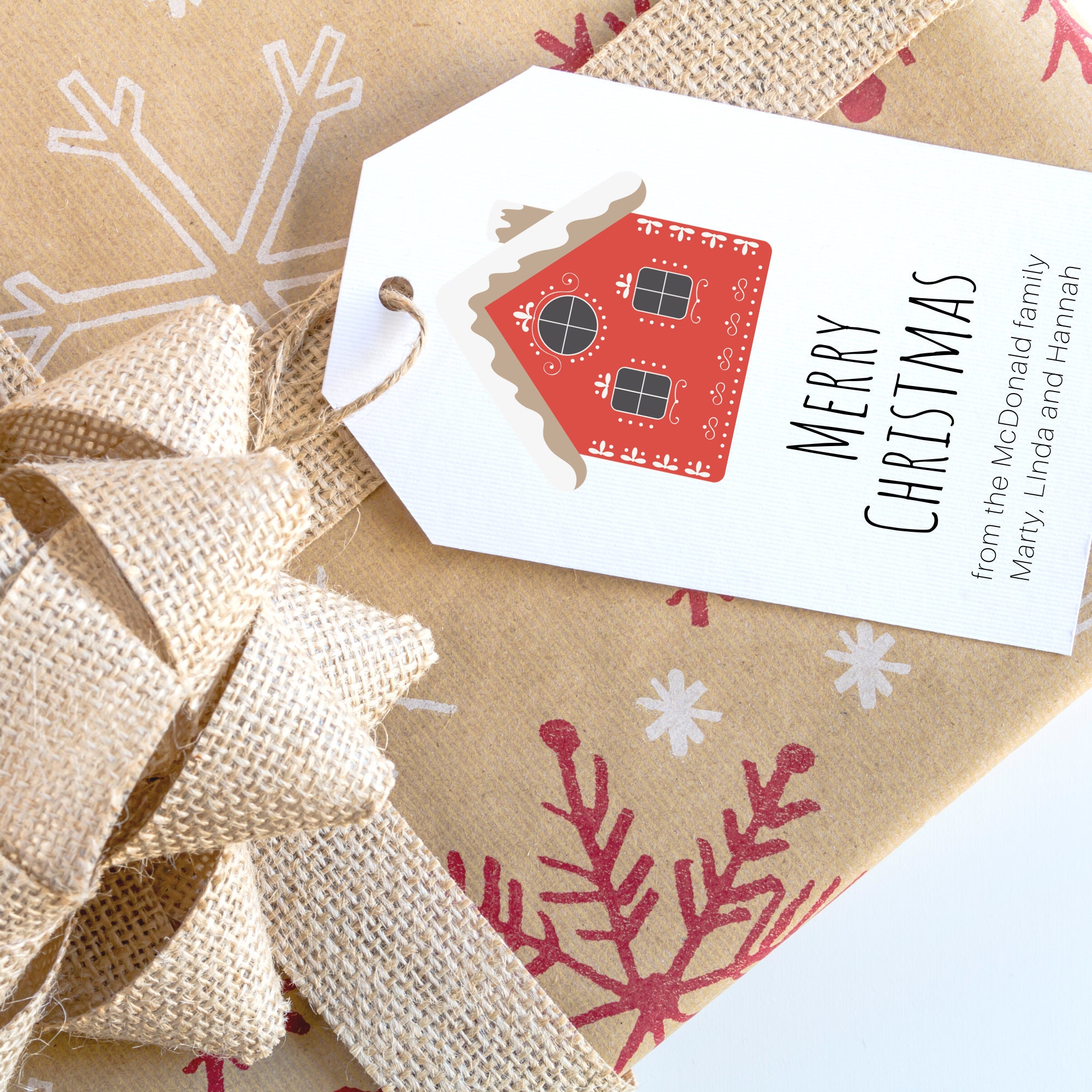 Gingerbread House Christmas Gift Tags, Editable Cute Ginger Bread Xmas ...