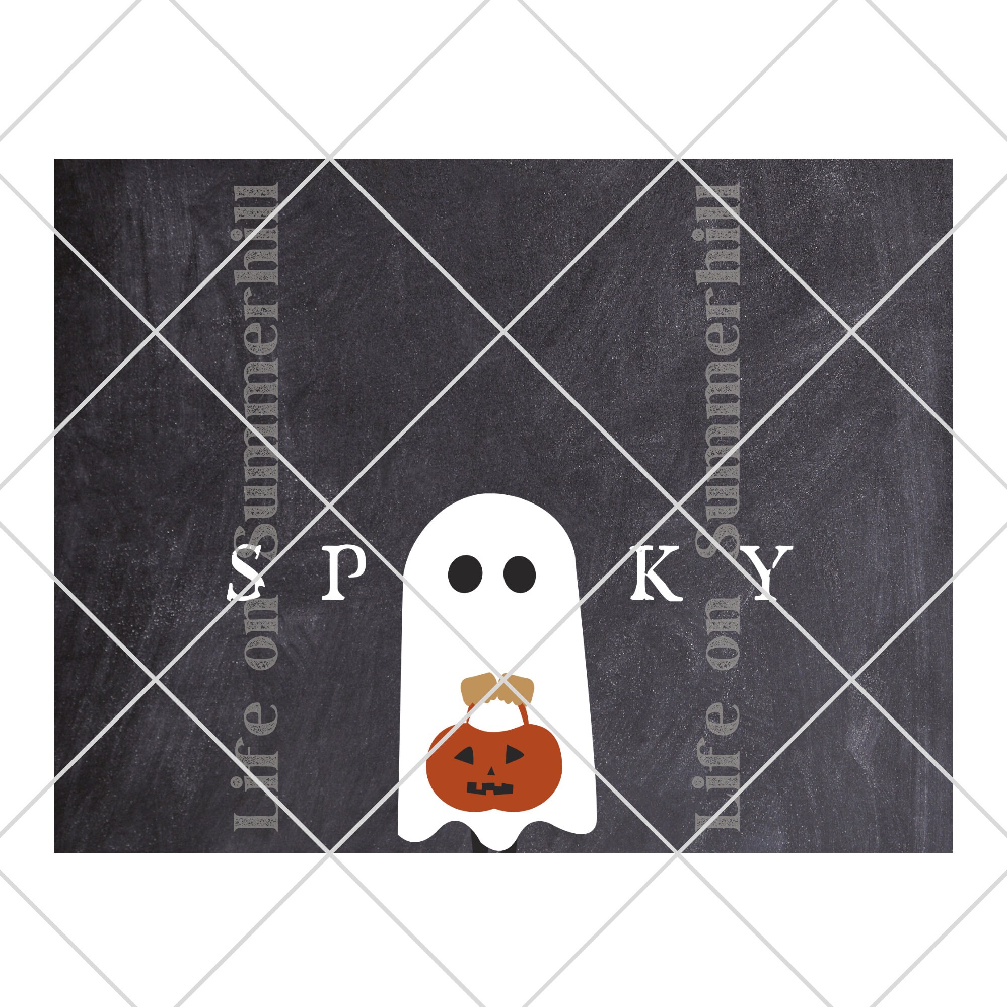 Halloween Artwork Spooky Cute Ghost Trick or Treat Art Print Landscape ...
