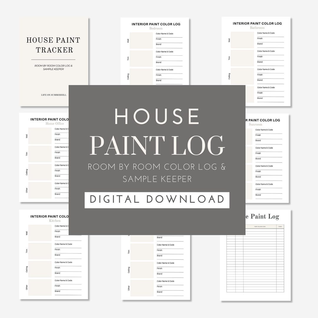 House Paint Tracker, Room by Room Log and Sample Keeper, Home Paint ...