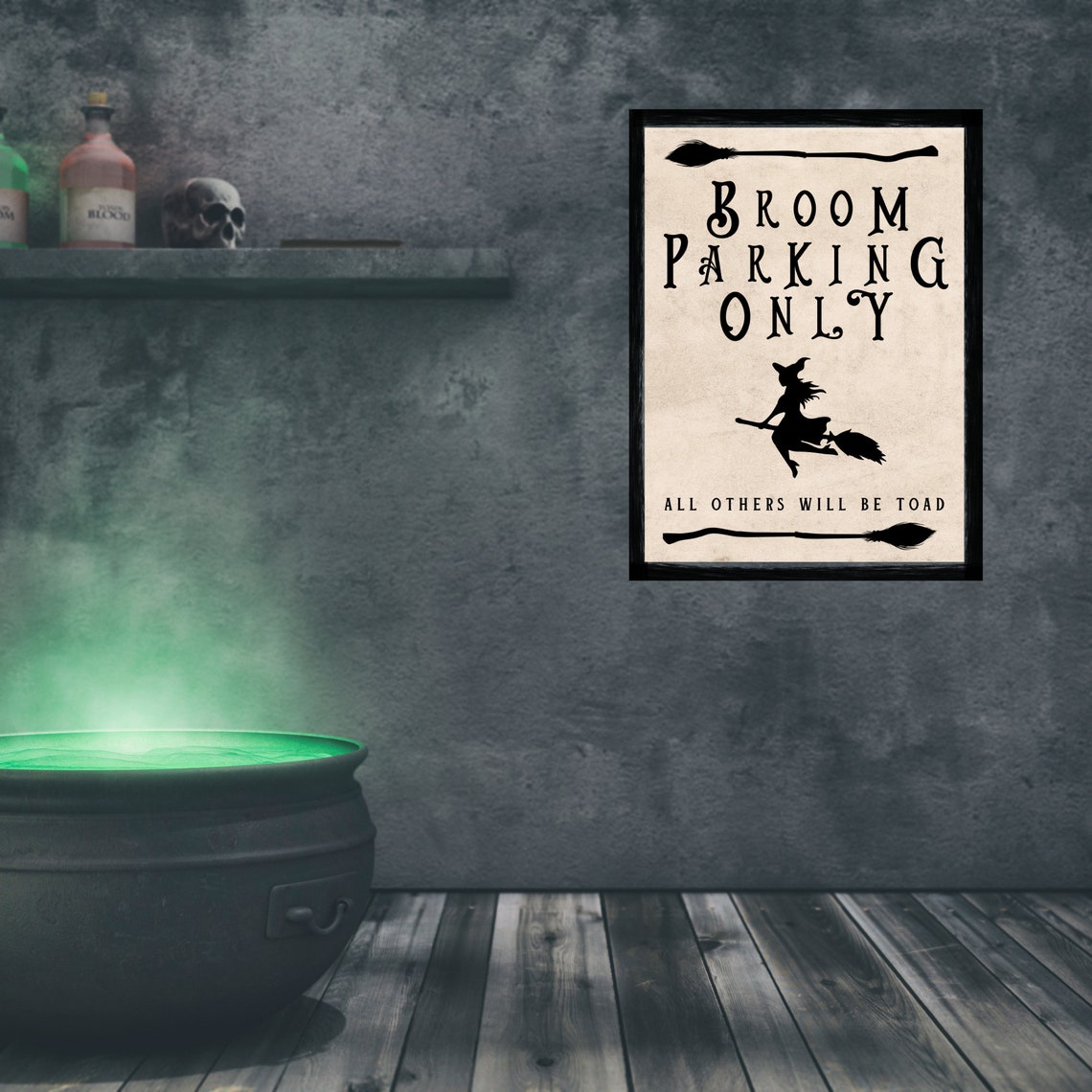 Halloween Art Printable Broom Parking Only All Others Will Be - Etsy