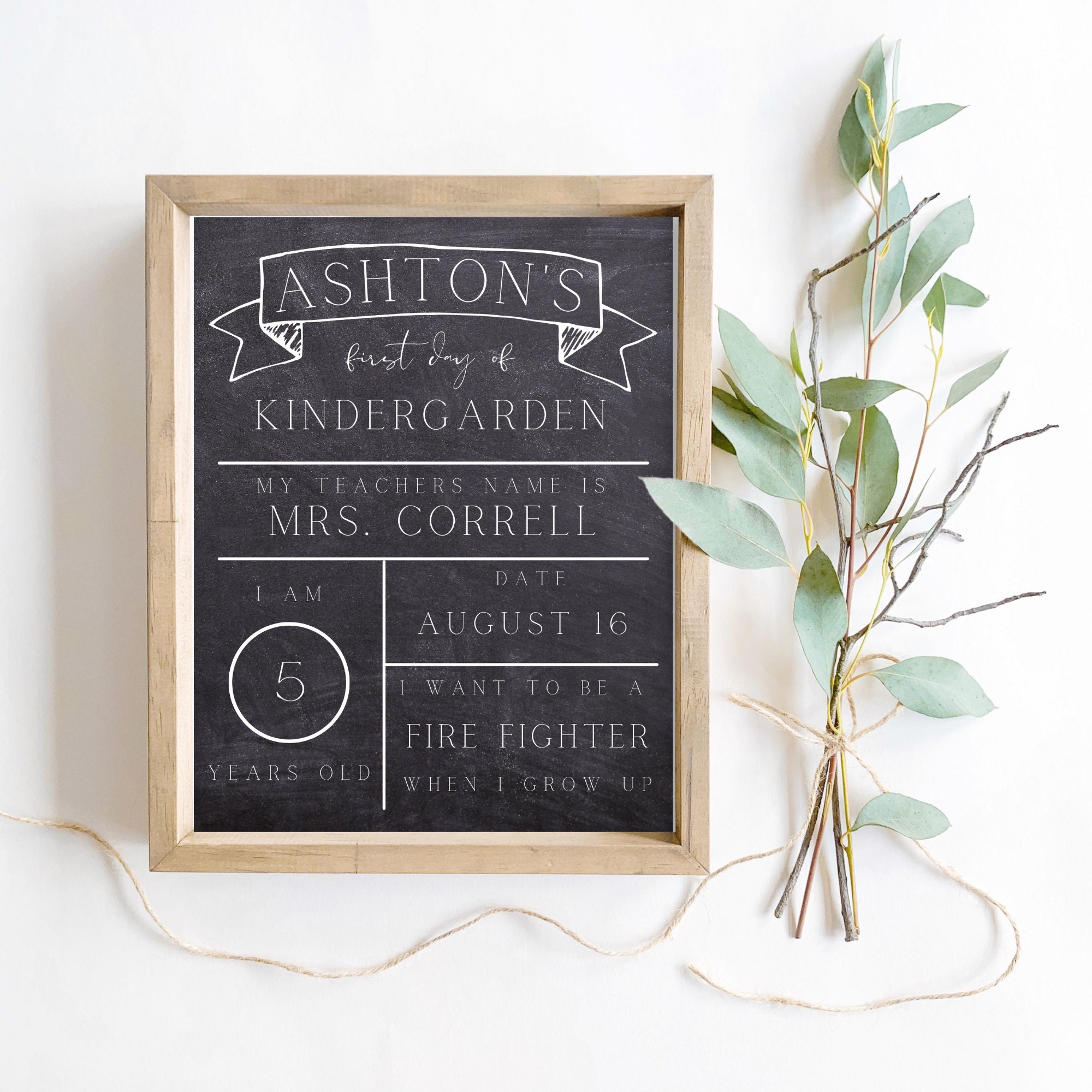Chalkboard First Day of School Sign Printable Back to School - Etsy