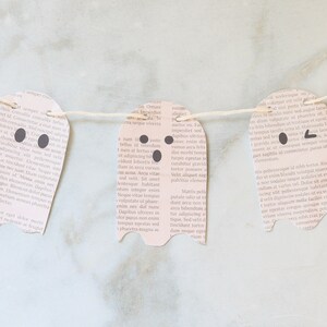 DIY Book Page Ghost Garland Printable | Vintage Bookpage Ghost Bunting ...