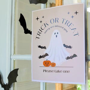 Trick or Treat Welcome Sign Printable Wall Art or Table Top Decor Take ...