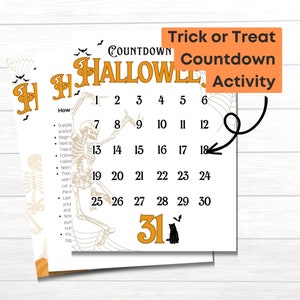 Halloween Countdown Calendar Printable Countdown to Halloween Days ...
