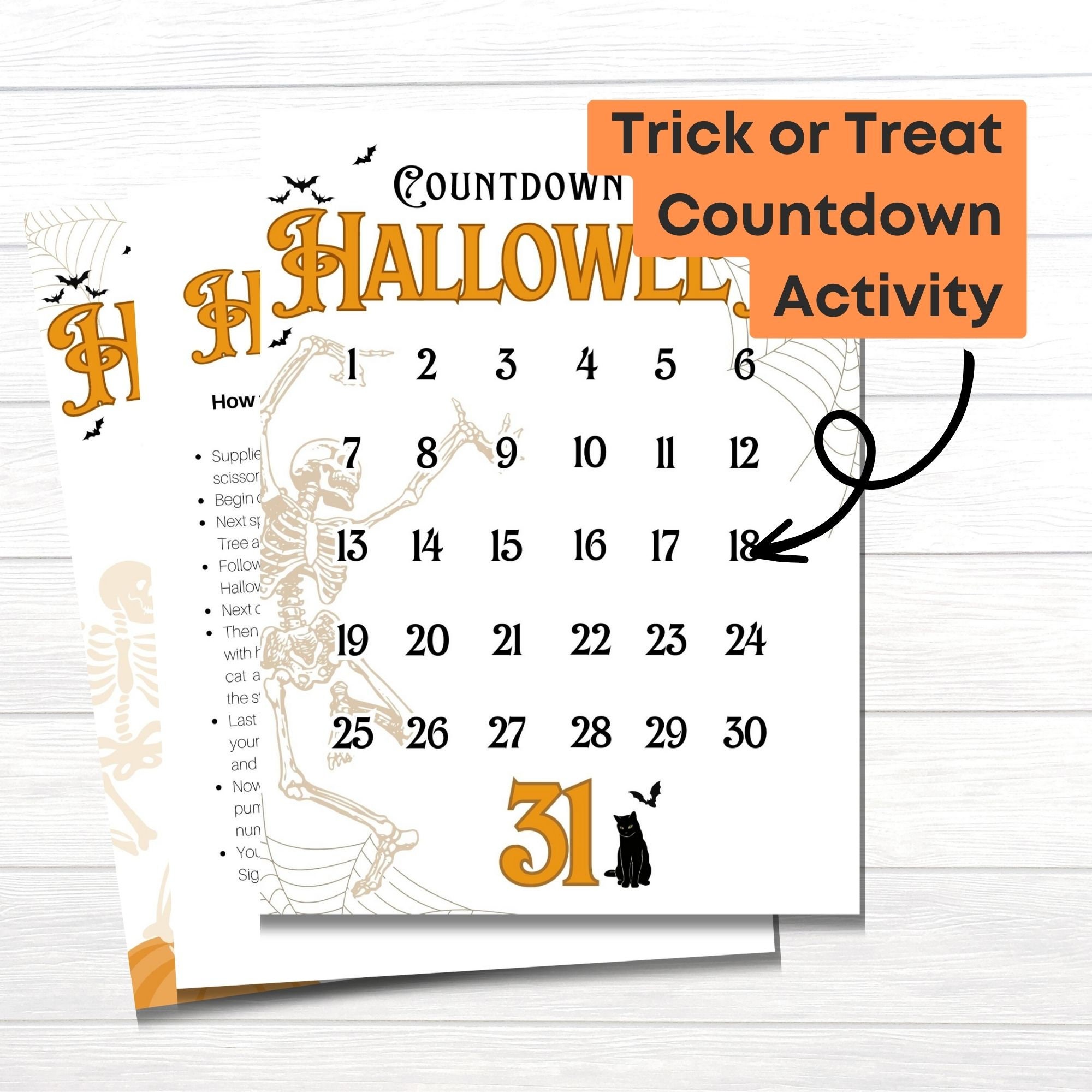 Halloween Countdown Calendar Printable Countdown to Halloween Days ...