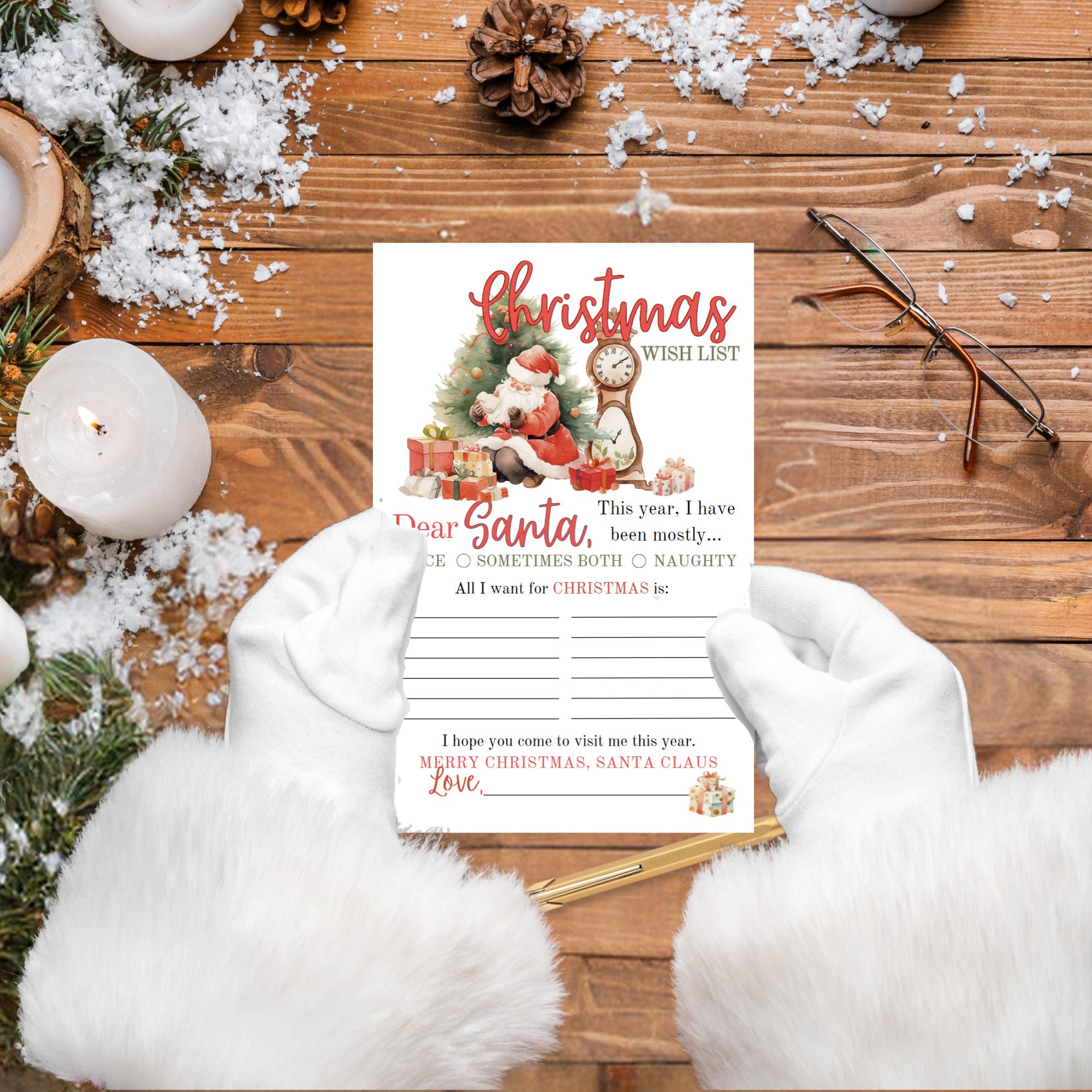 Letter to Santa Christmas Wish List Printable, Kids Letter to Santa ...