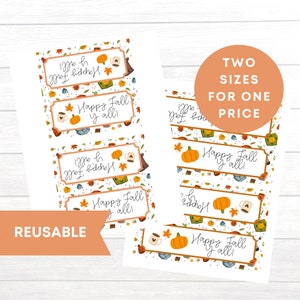 Happy Fall Y'all Treat Bag Topper Printable, Halloween Trick or Treat ...