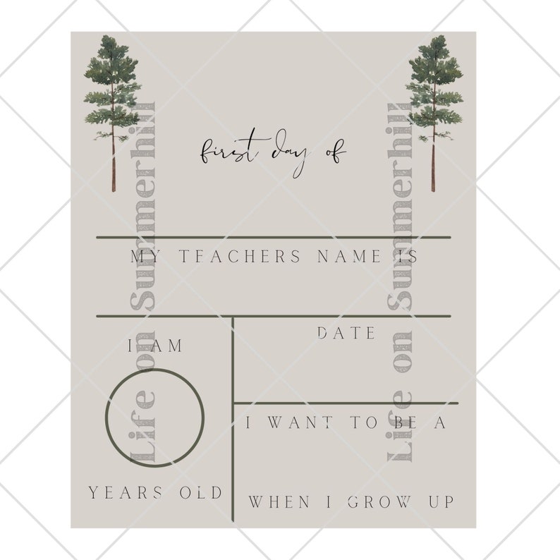 Editable First Day of School Sign | Back to School Neutral Reusable ...