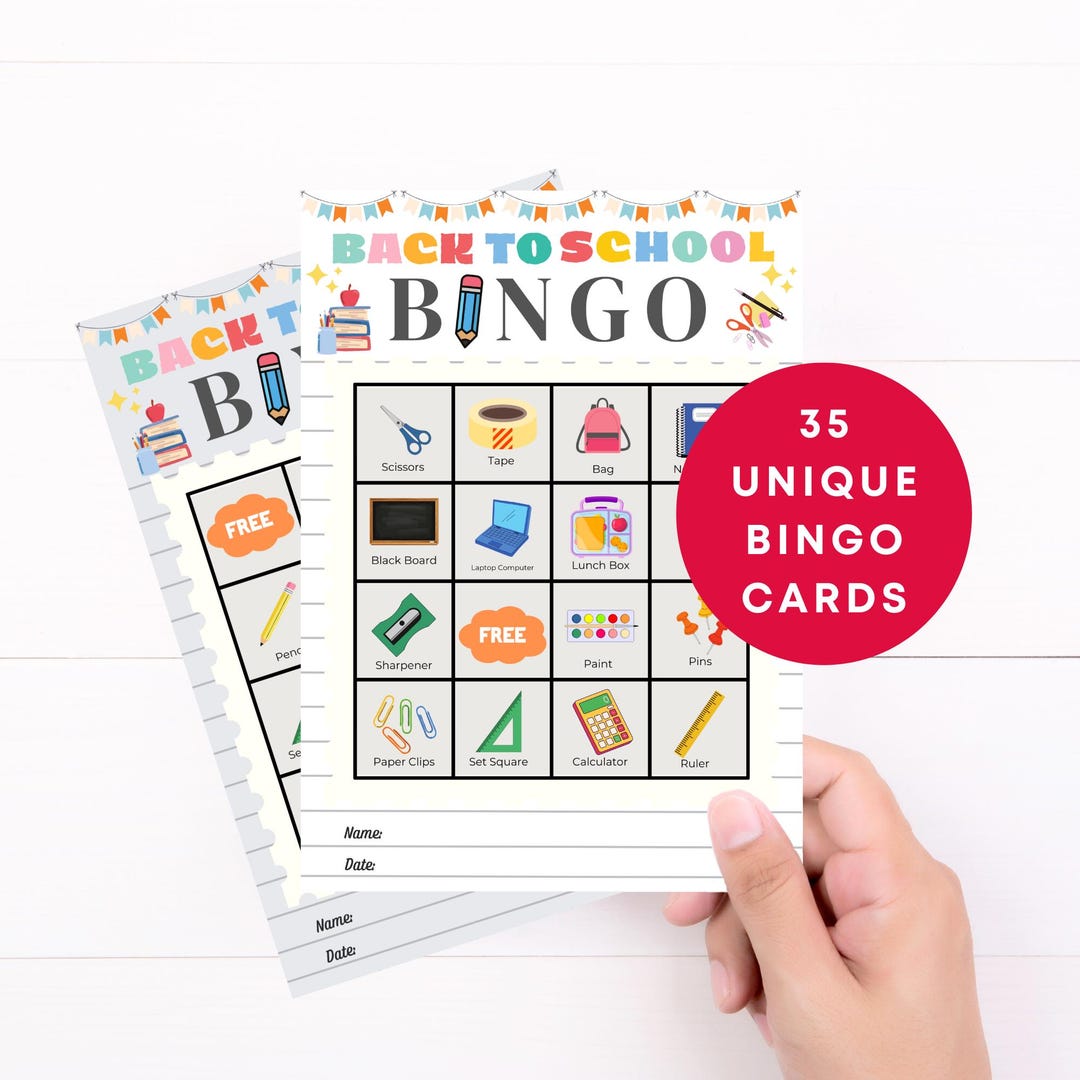 Back to School Bingo Game Printable | First Day of School Activity ...
