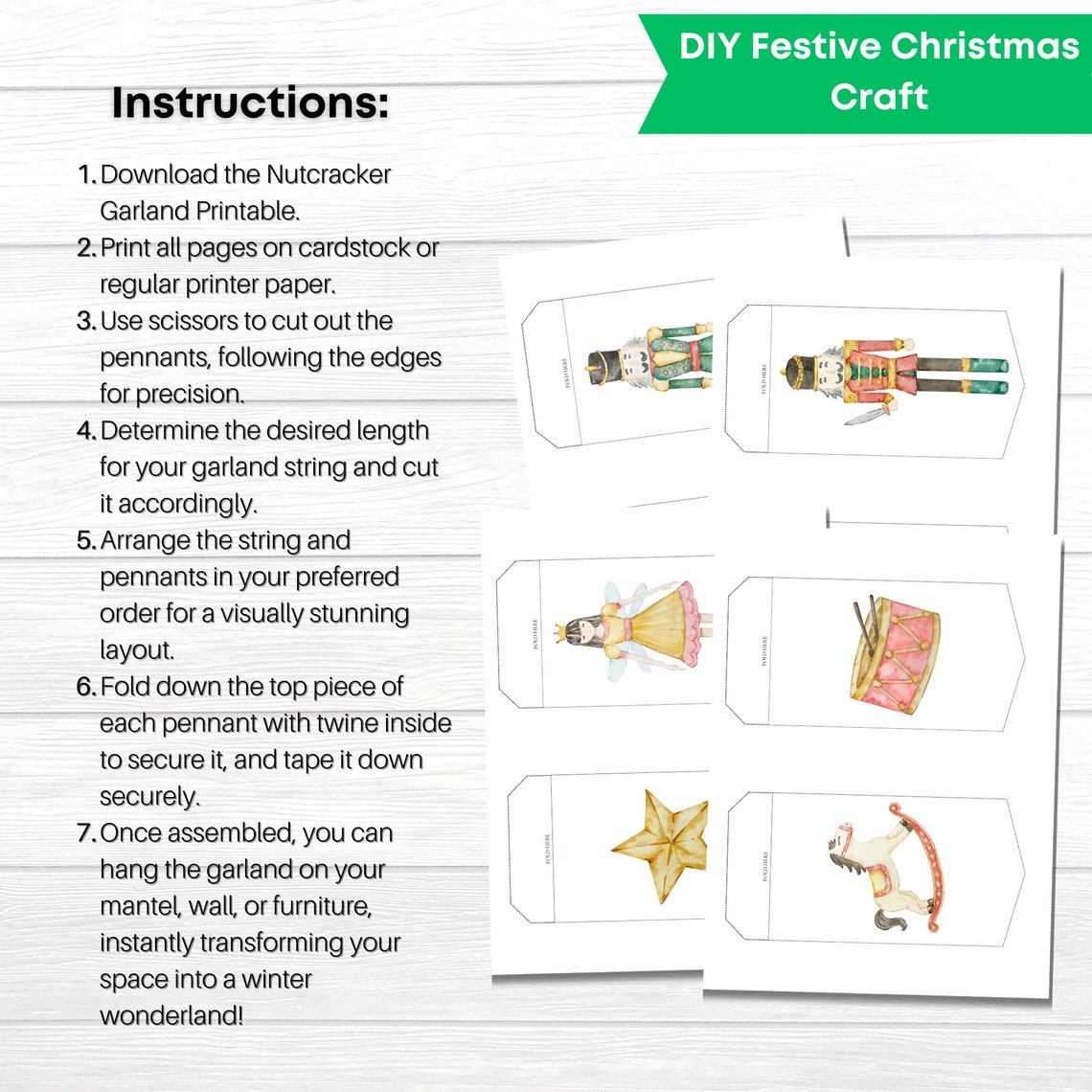 Christmas Nutcracker Banner Printable Nutcracker Christmas - Etsy