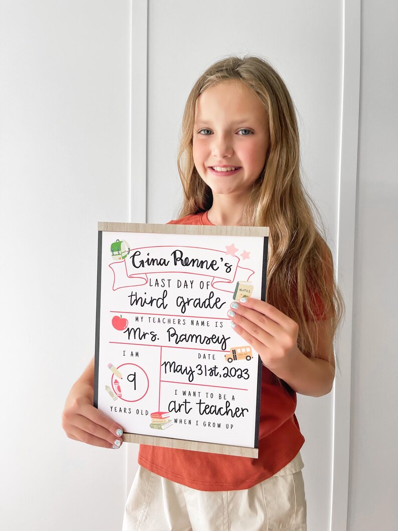 First and Last Day of School Customizable Signs Editable Back to School ...
