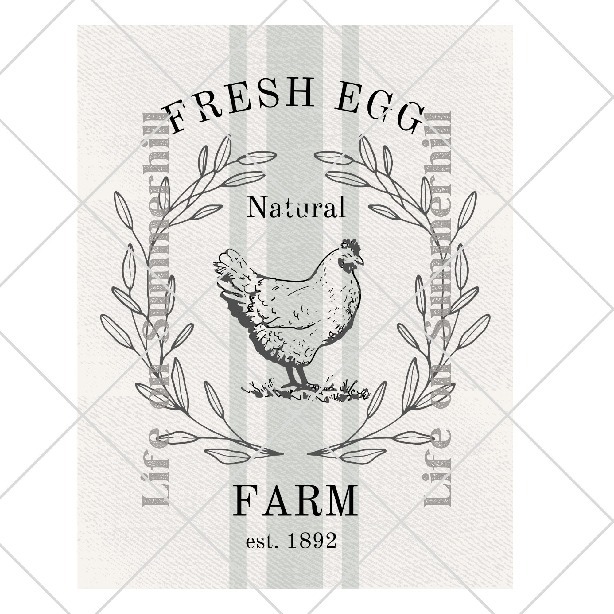 Fresh Egg Hen Farmhouse Wall Art Digital Printable Farm Fresh Egg ...