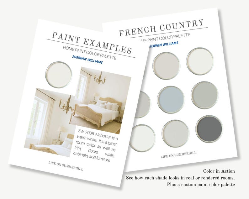 French Country Color Palette and Guide Printable, Sherwin Williams ...