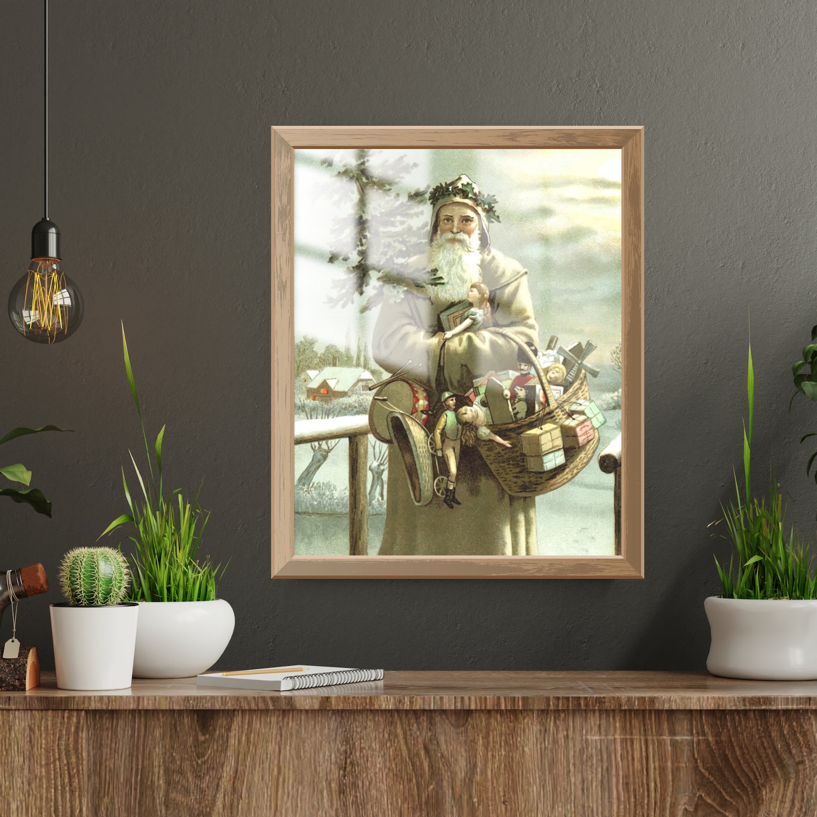 Vintage Victorian Santa Christmas Wall Art Digital Download 19th ...