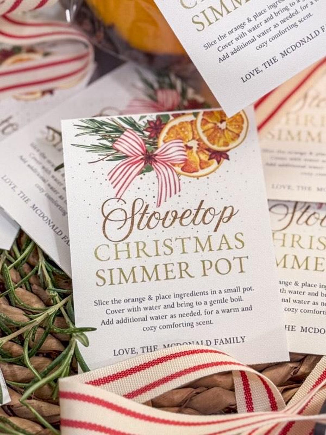 Editable PDF Christmas Simmer Pot Gift Tags, Simmering Pot Gift Tags ...