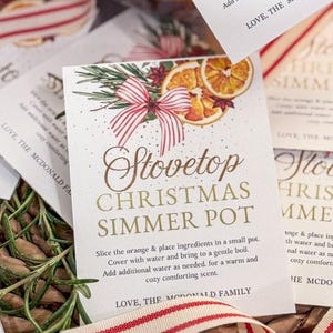 Editable PDF Christmas Simmer Pot Gift Tags, Simmering Pot Gift Tags ...