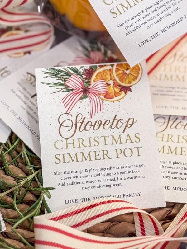 Editable PDF Christmas Simmer Pot Gift Tags, Simmering Pot Gift Tags ...