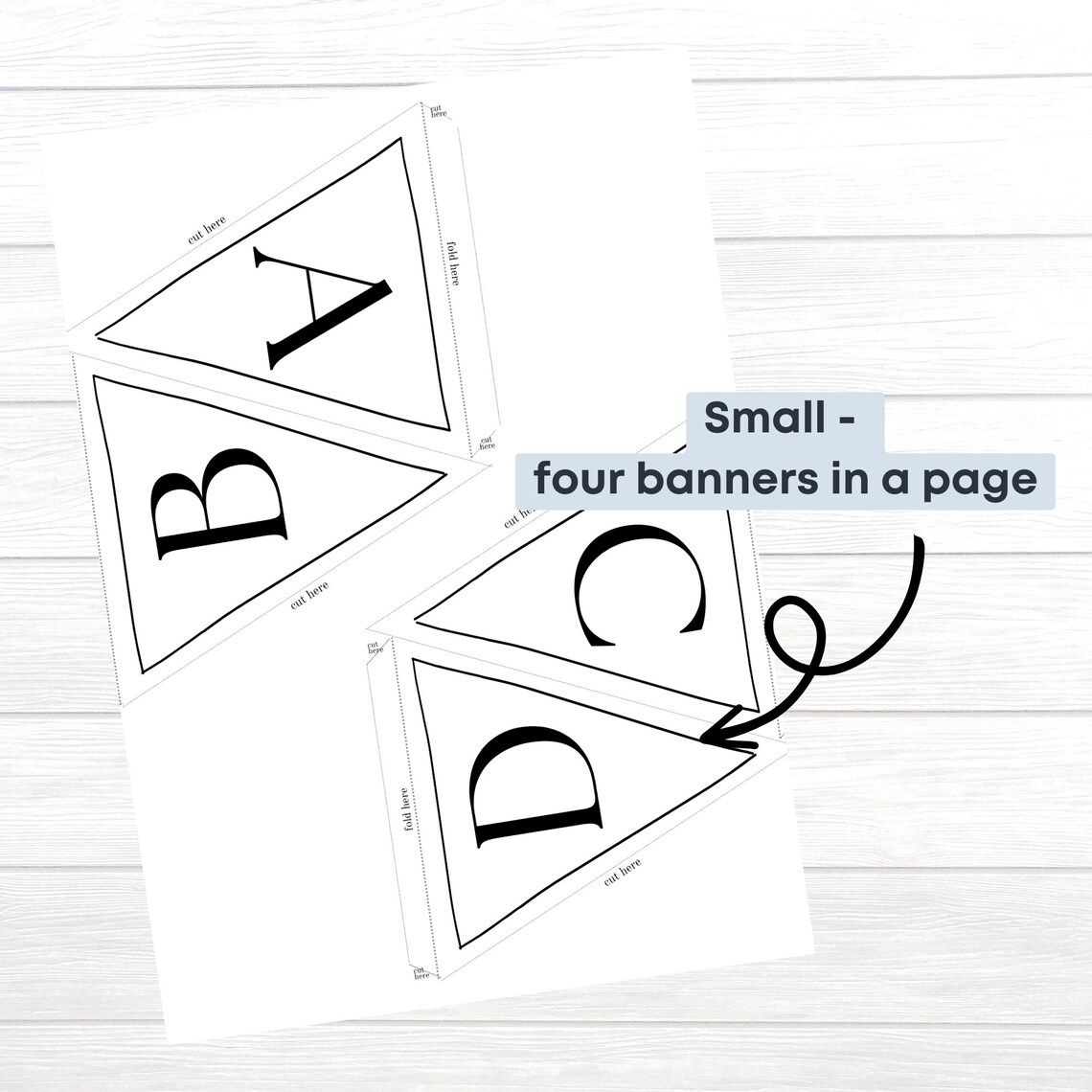 DIY Printable Banner Simple Flag Buntings for Celebrations Birthday ...