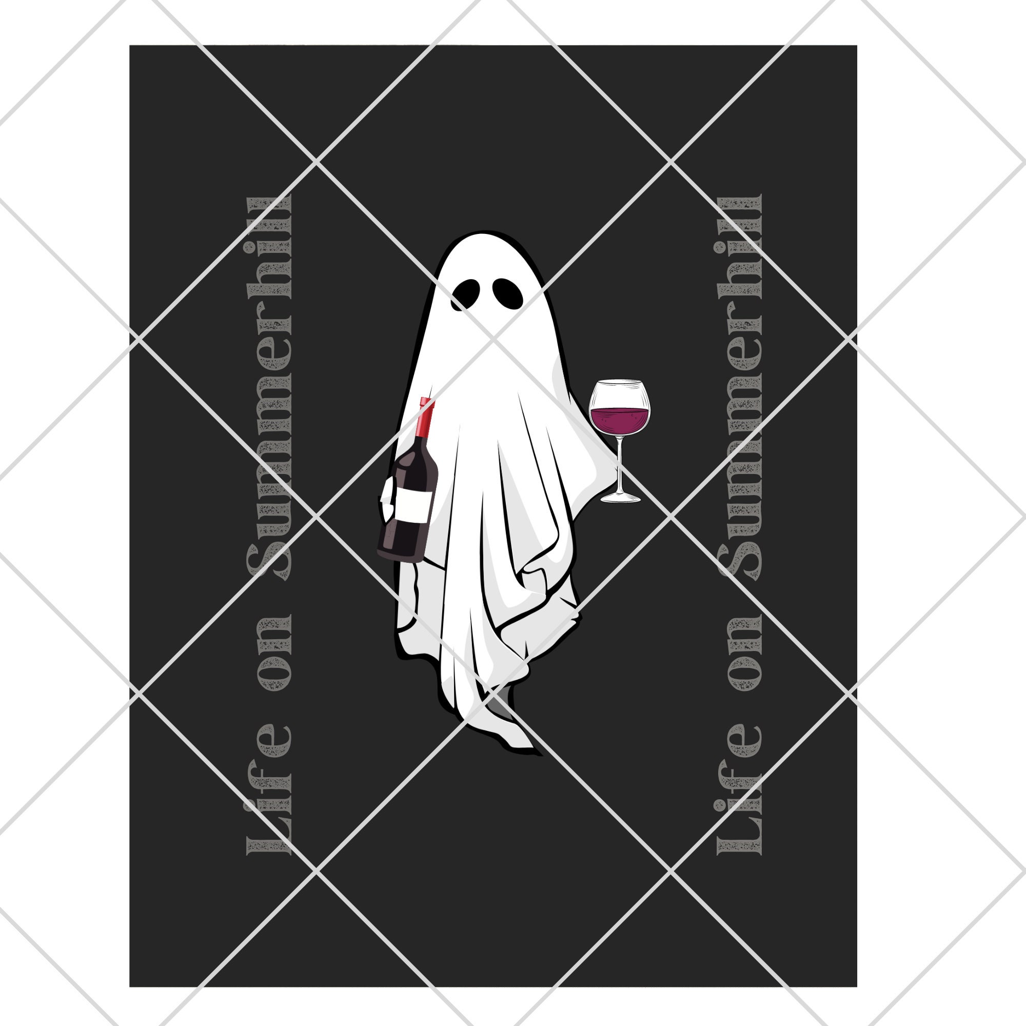 Elegant Ghost Wine Wall Art Printable | Vintage Ghost Wine Poster ...