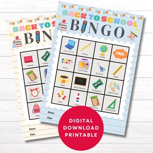 Back to School Bingo Game Printable | First Day of School Activity ...