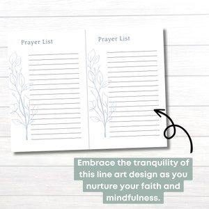 Minimalist Floral Blue Line Art Printable Prayer List Christian Daily ...